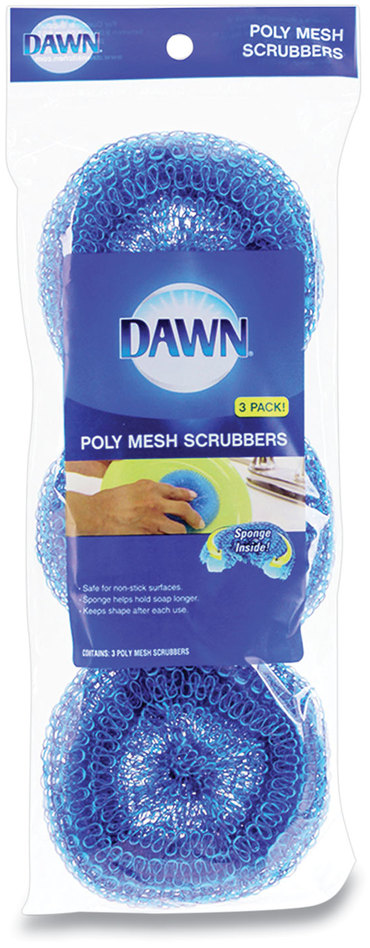 P&G Professional 437775 Dawn® Poly Mesh Scrubbers, Blue, 3/Pack ...