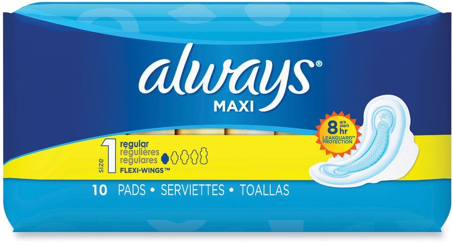 P&G Professional 34967 Always® Regular Maxi Pads with Wings, Regular ...